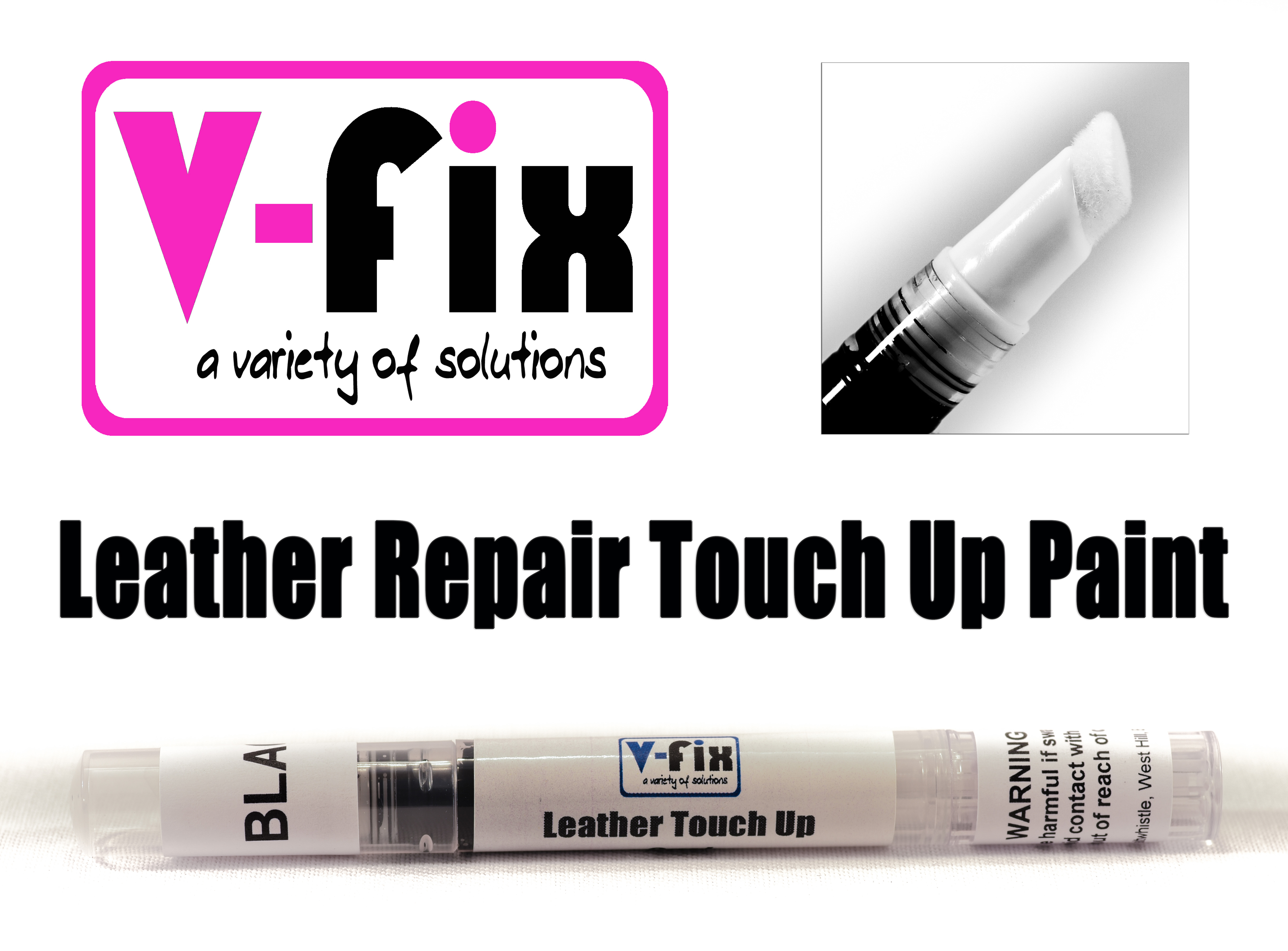 BLACK Leather Sofa Colour Restorer - Touch Up Pen - Leather Recolouring ...